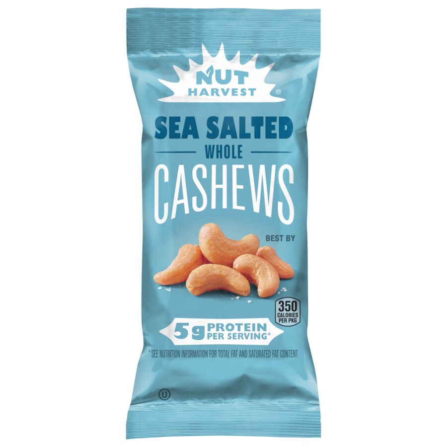 Nut Harvest® Sea Salted Whole Cashews - Shop Now at Snacks.com