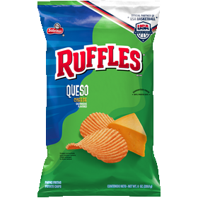 Ruffles® Queso Cheese Flavored Potato Chips - Shop Now at Snacks.com