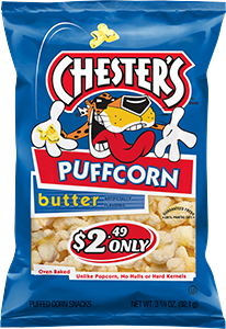 Chester's Puffcorn Butter Flavored Corn Snacks - Shop Now at Snacks.com